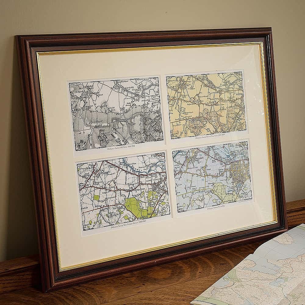 OS Personalised Postcode Quad Map Print | Museum Selection