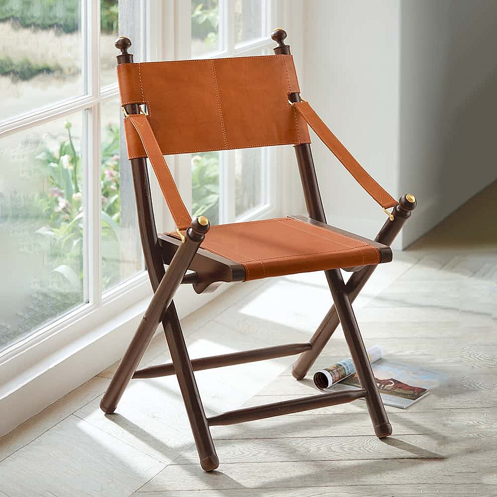 Teak & Leather Campaign Chair | Museum Selection