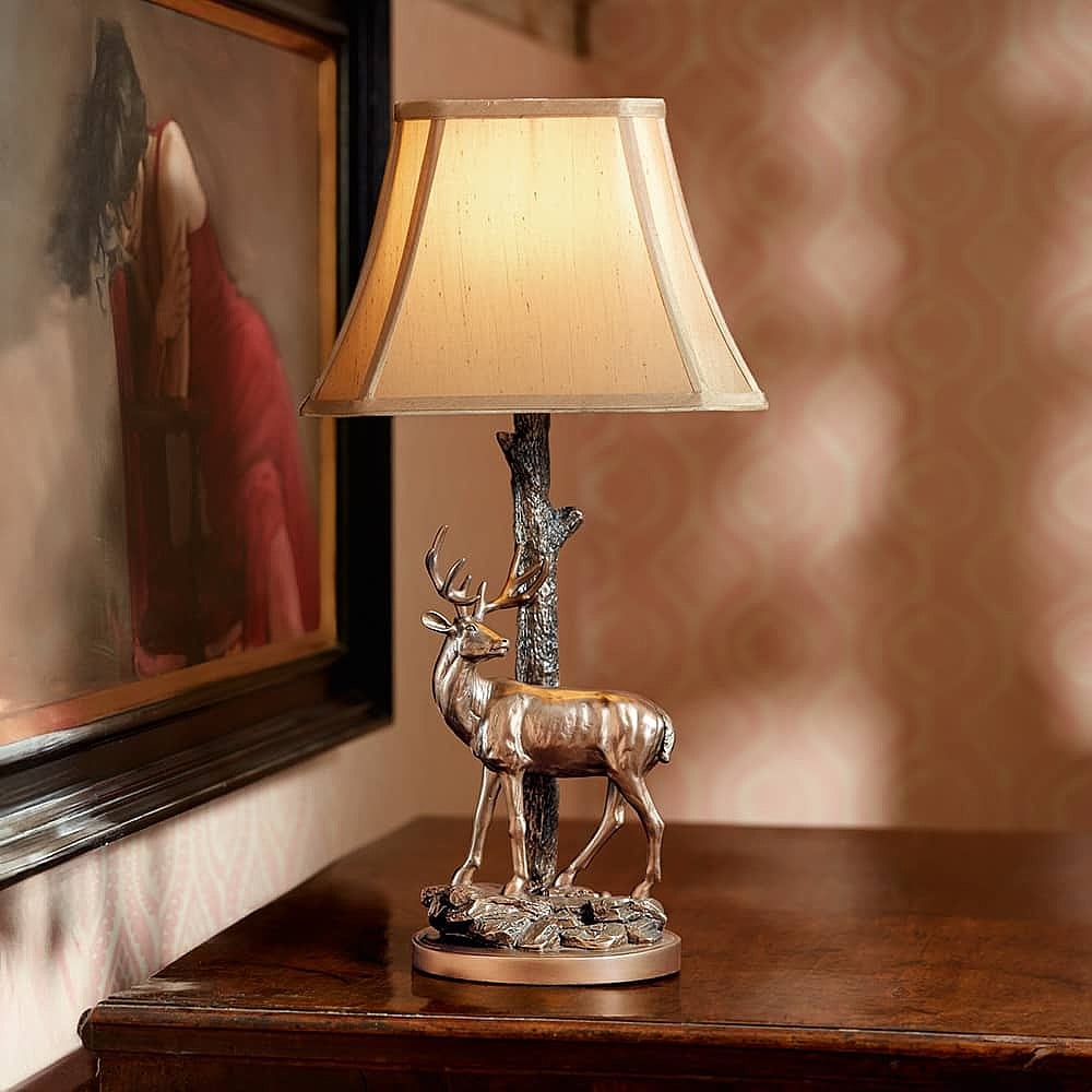 Bronze & Cream Stag Lamp | Museum Selection