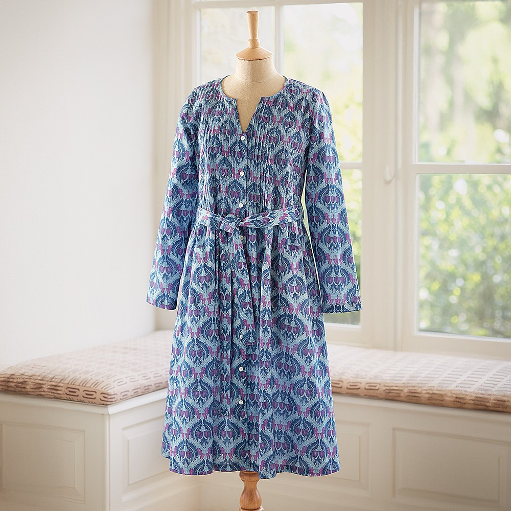 Art Nouveau Blue & Purple Floral Dress | Museum Selection