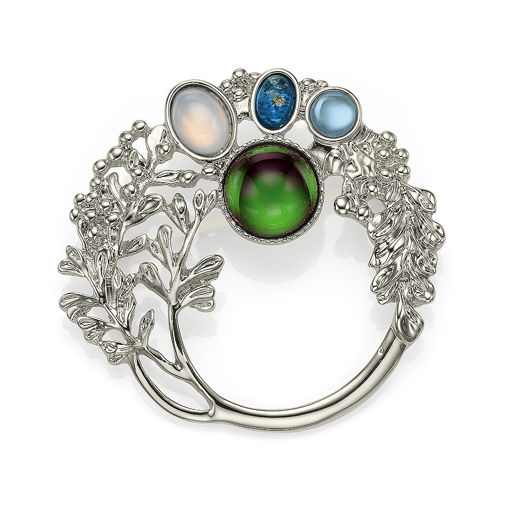 Silver-Tone Scrolling Foliage Brooch | Museum Selection