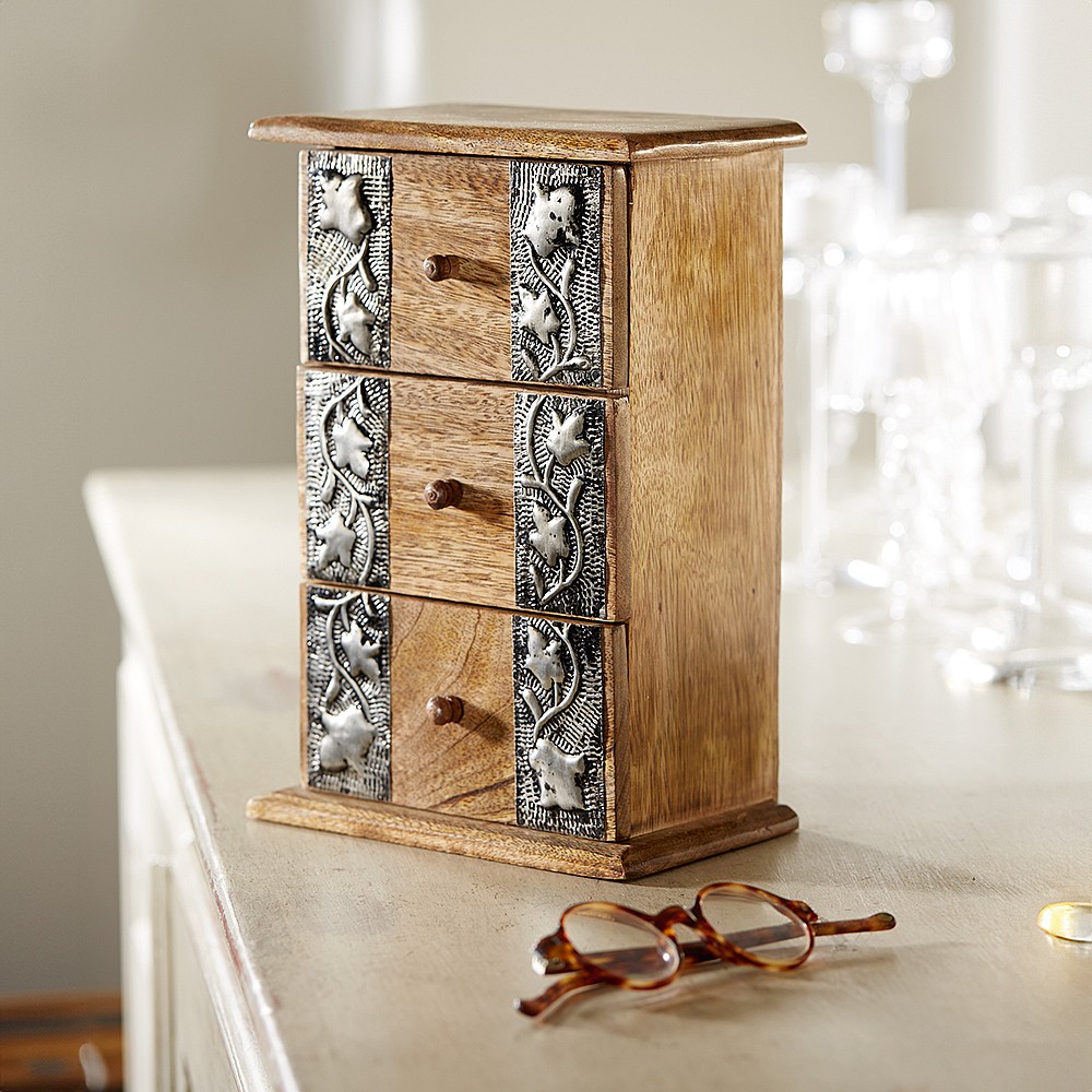 William Morris Inspired Kelmscott Mango Wood 3 Drawer Chest | Museum ...