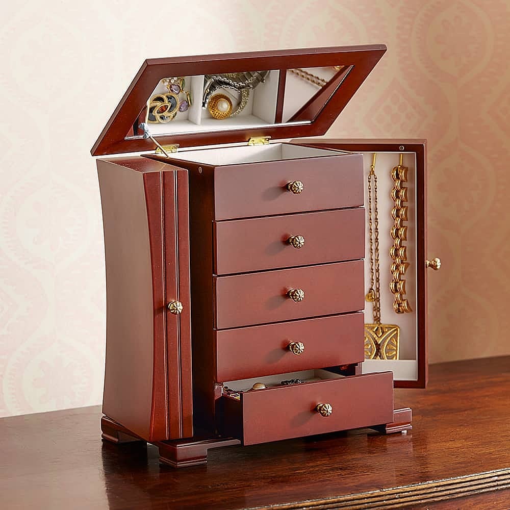 Victorian Jewellery Walnut Veneer Finish on MDF Wardrobe Museum Selection