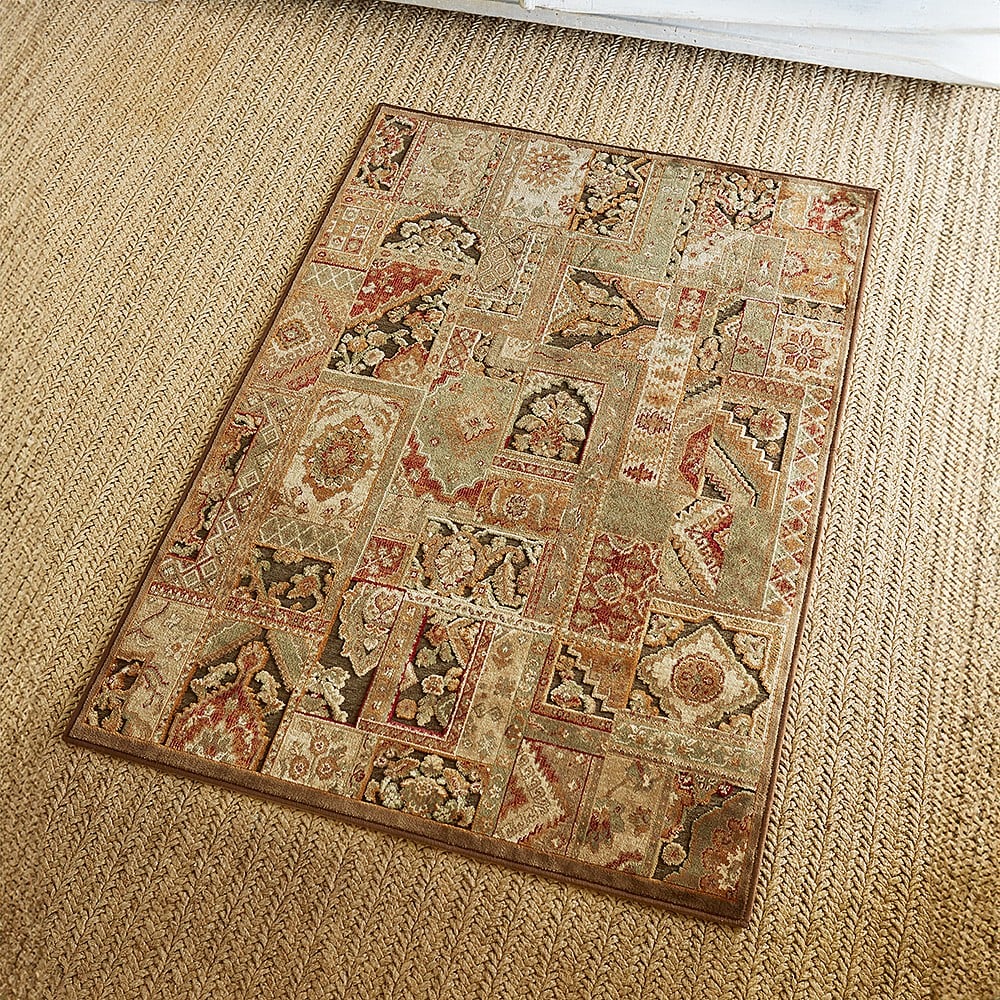 Qajar Green &Terracotta Persian-Inspired Patterned Rug | Museum Selection