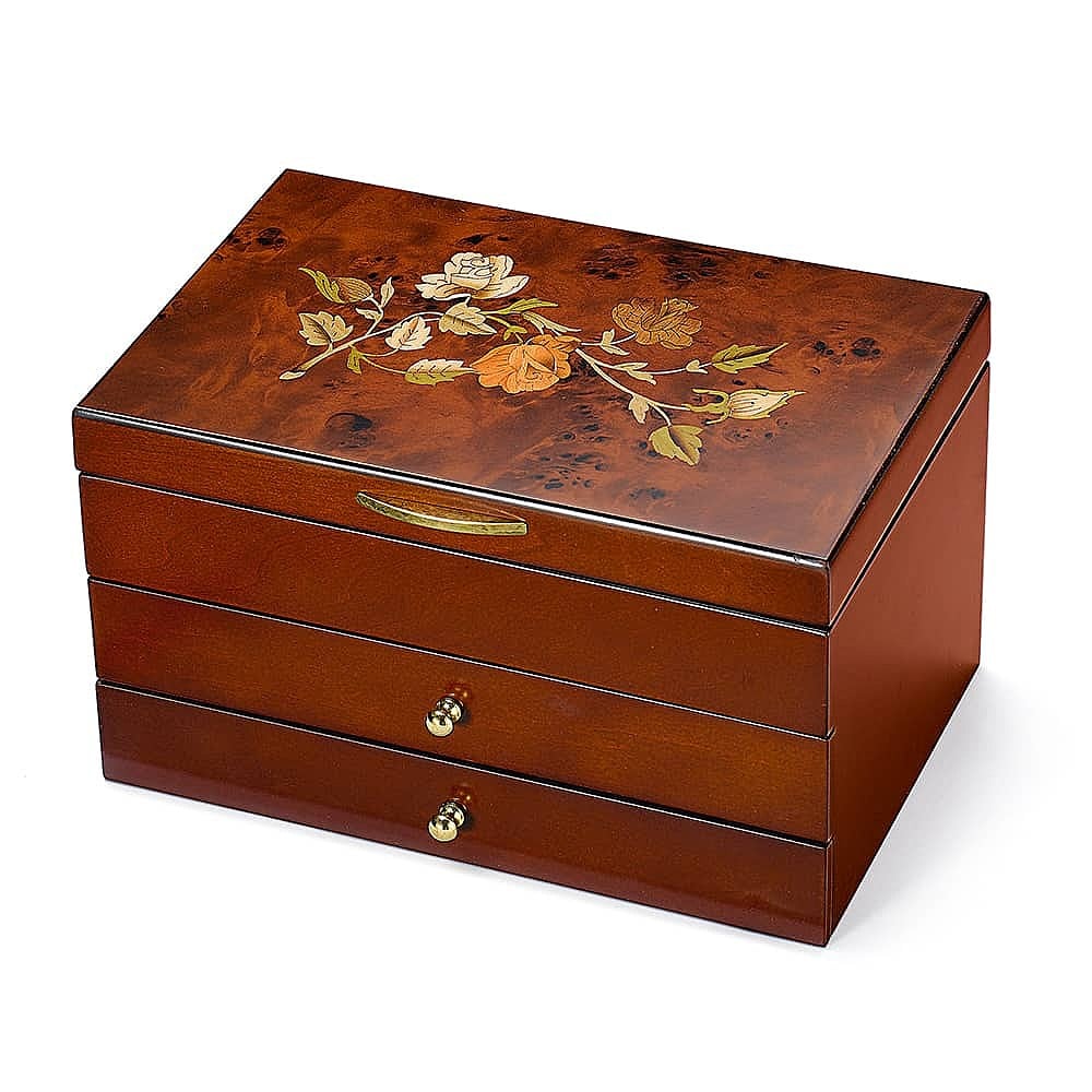 Walnut Roses Jewellery Box | Museum Selection