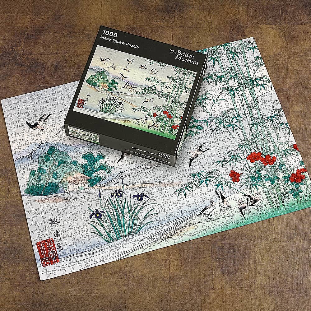 Sparrows & Bamboo in Rain Jigsaw | Museum Selection